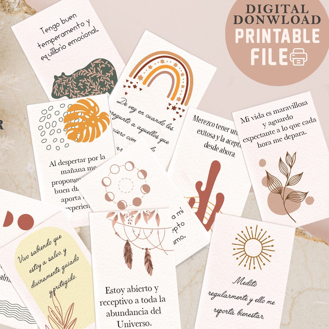 PRINTABLE AFFIRMATION CARDS IN SPANISH | DAILY POSITIVE AFFIRMATIONS ...