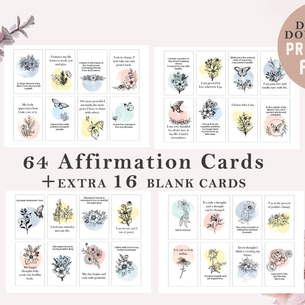 PRINTABLE AFFIRMATION CARDS FOR SELF LOVE | POSITIVE DAILY AFFIRMATION ...
